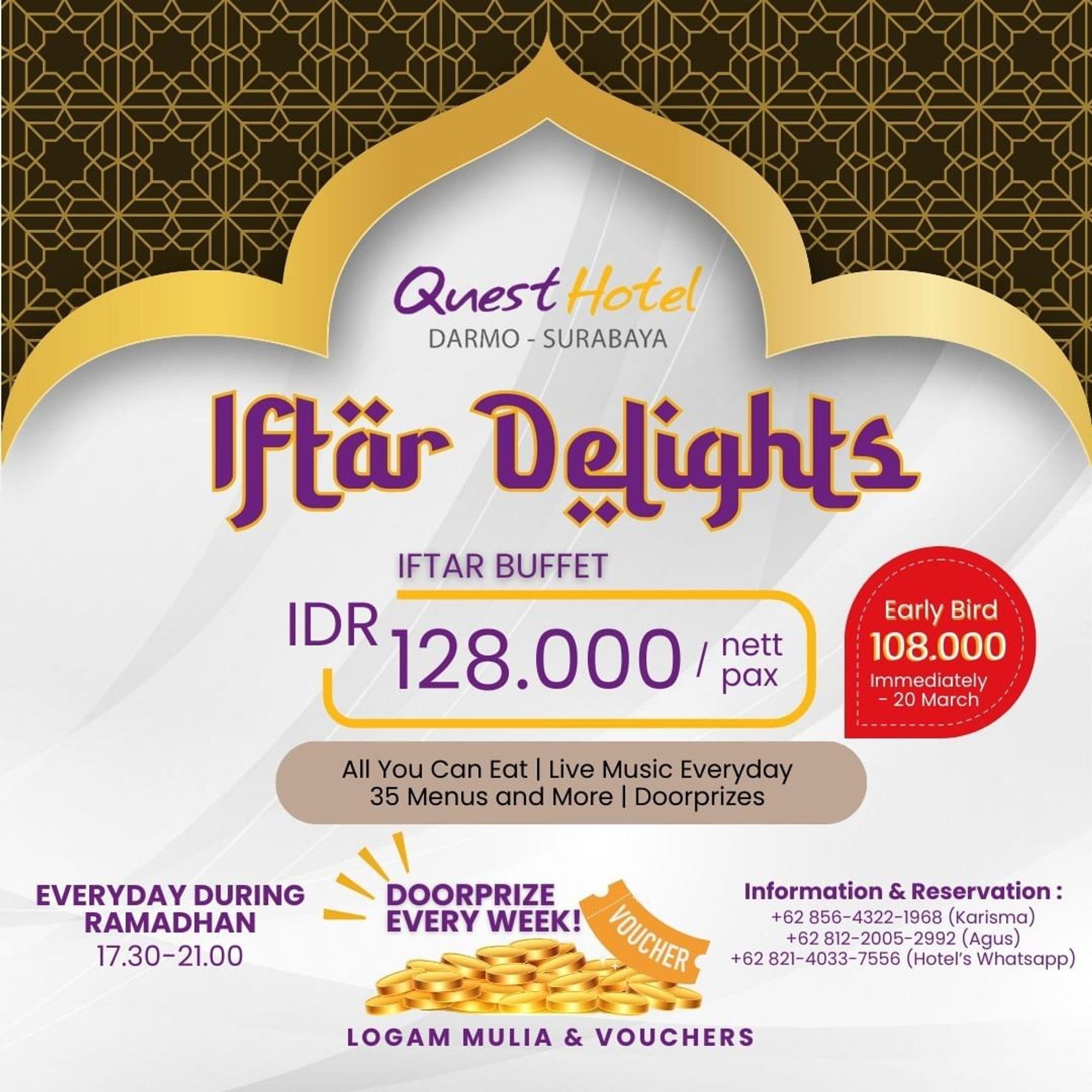 Promo Bukber Iftar Delights di Quest Hotel Darmo, Mulai Dari 100 Ribuan!